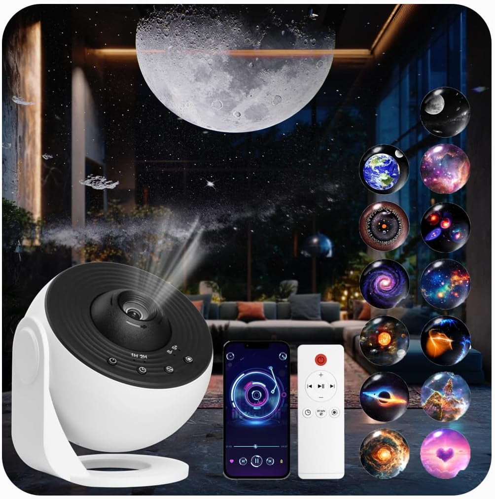 Galaxy Projector for Bedroom Pro Version, HD 12 in 1 Film Discs Star ...