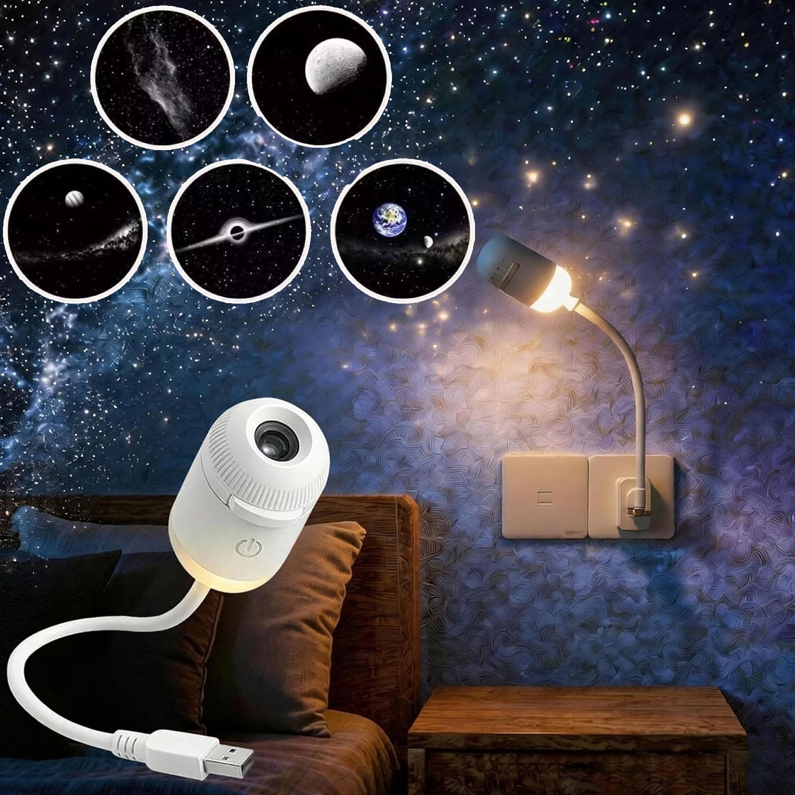 Galaxy Projector Night Light,2-In-1 Dynamic Rotating Led Projector ...