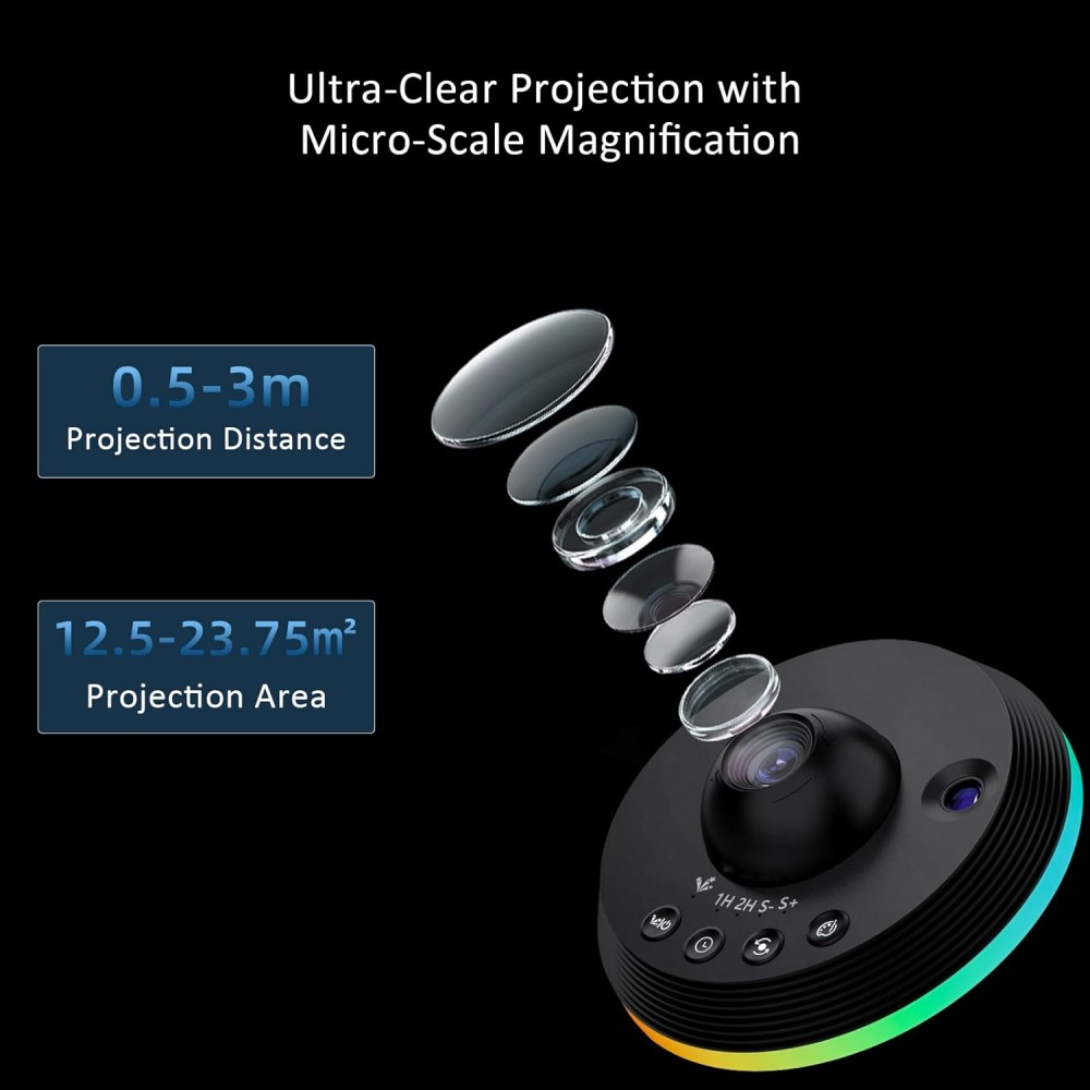 Galaxy Projector, Star Projector Planetarium Night Light Lamp Ceiling ...
