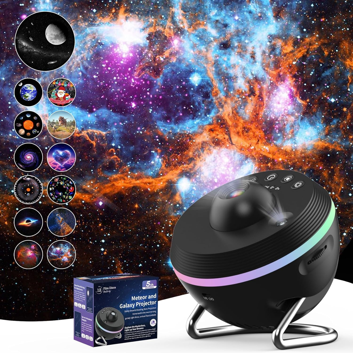 Galaxy Projector, Star Projector WFOJOO 13 in 1 Home Planetarium ...