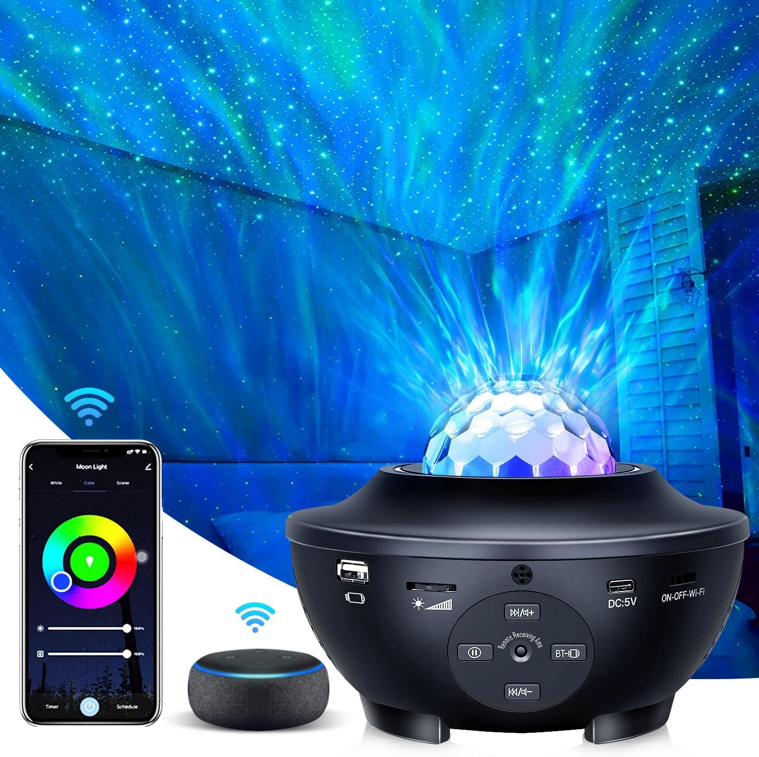 Galaxy Projector with Bluetooth Music Speaker, Galaxy Cove Projector ...