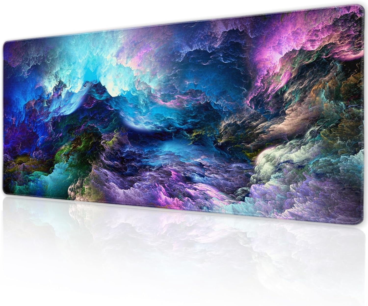 Galaxy Purple Blue Gaming Mouse Pad Desk Mat XL 31.5×11.8 Inch Abstract ...