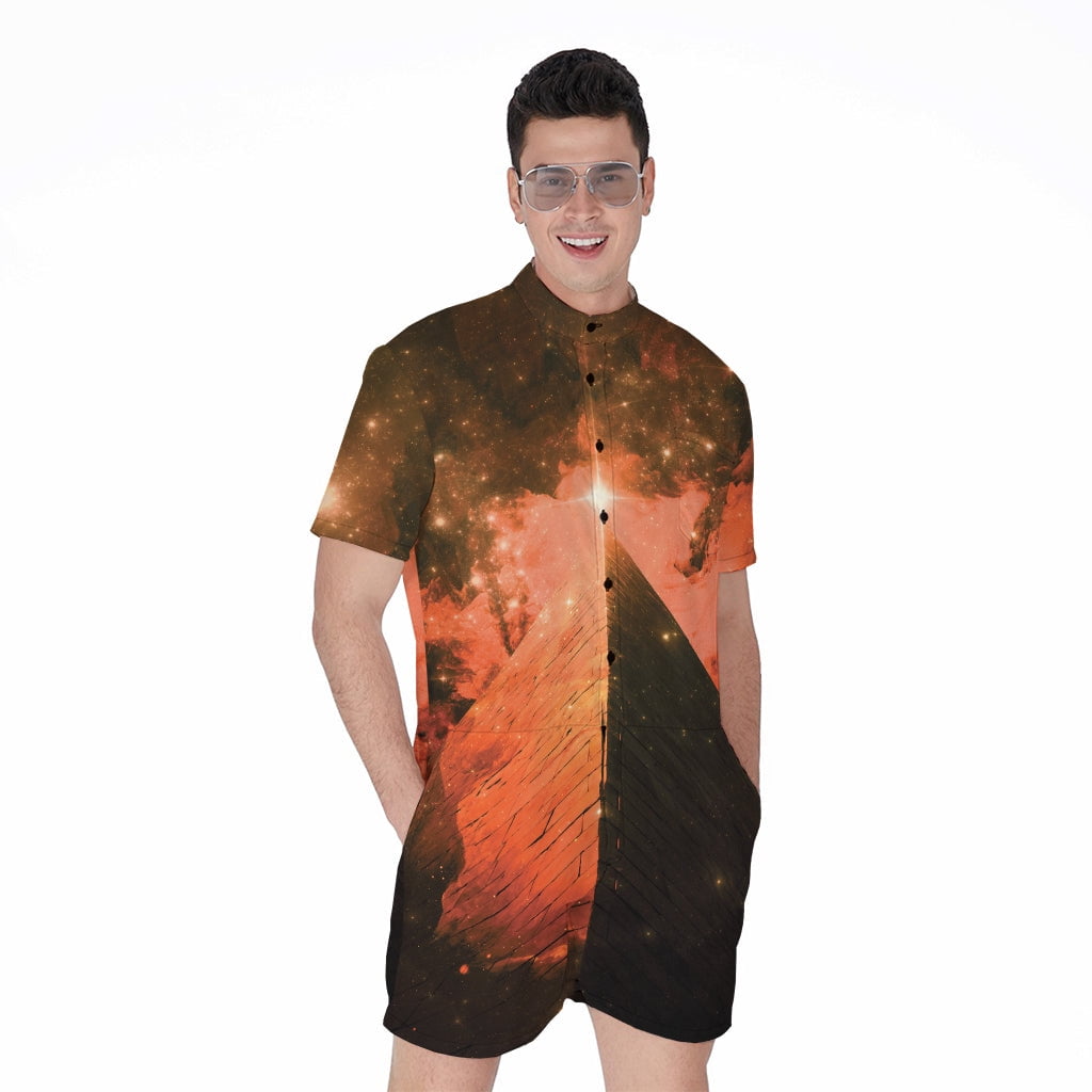 Galaxy Pyramid Short Sleeve Men'S Rompers, Egyptian Pyramids Casual ...