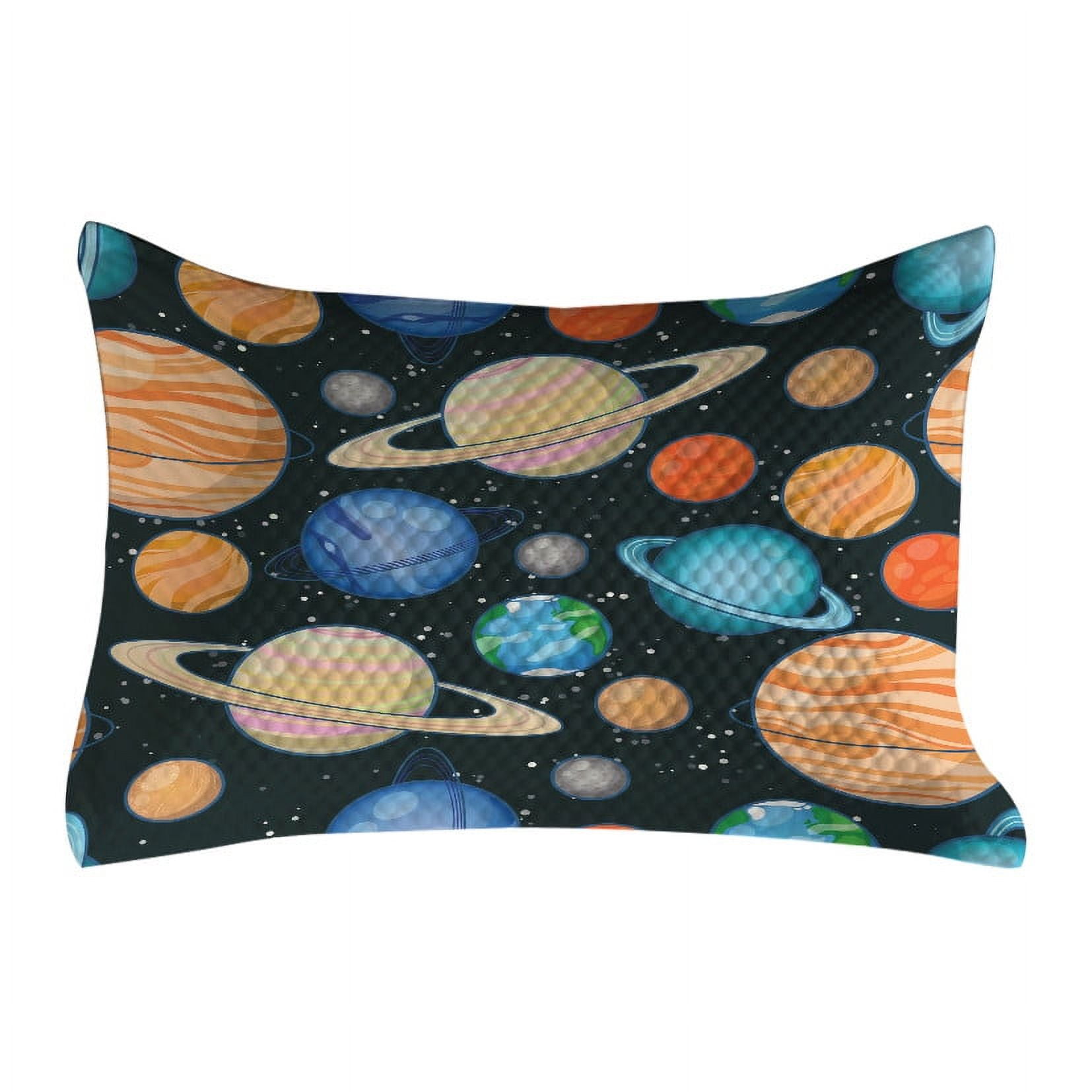 Galaxy Quilted Pillowcover, Galaxy Space Art Solar System Planets Mars ...