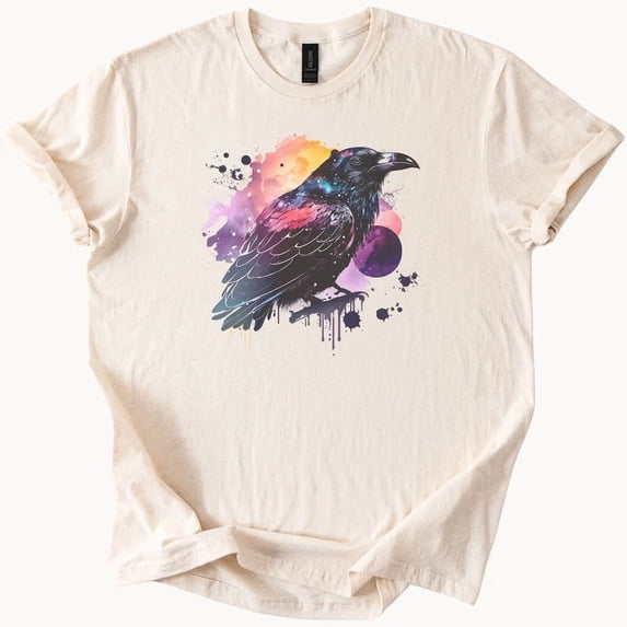Galaxy Raven Tee Cosmic Bird Shirt Celestial Crow Top - Walmart.com