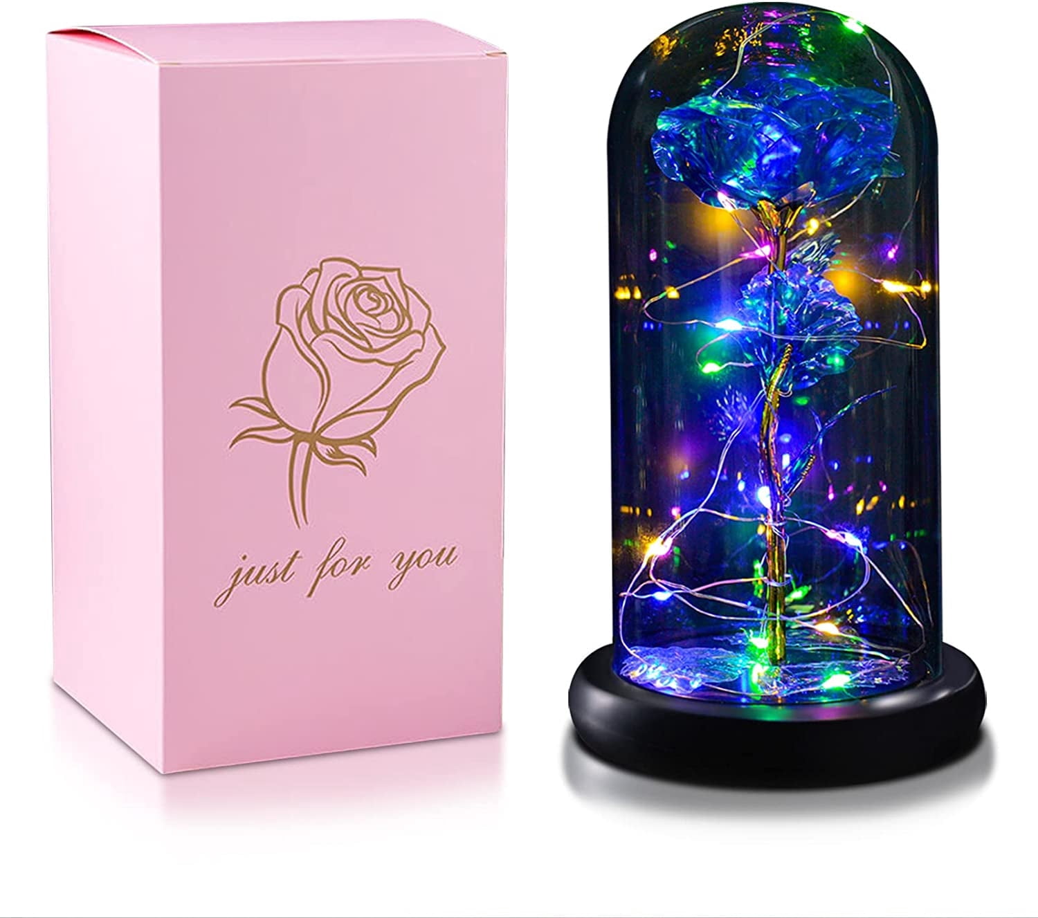 Galaxy Rose Gift, Beauty and Beast LED Rose, Unique Decor for Women ...