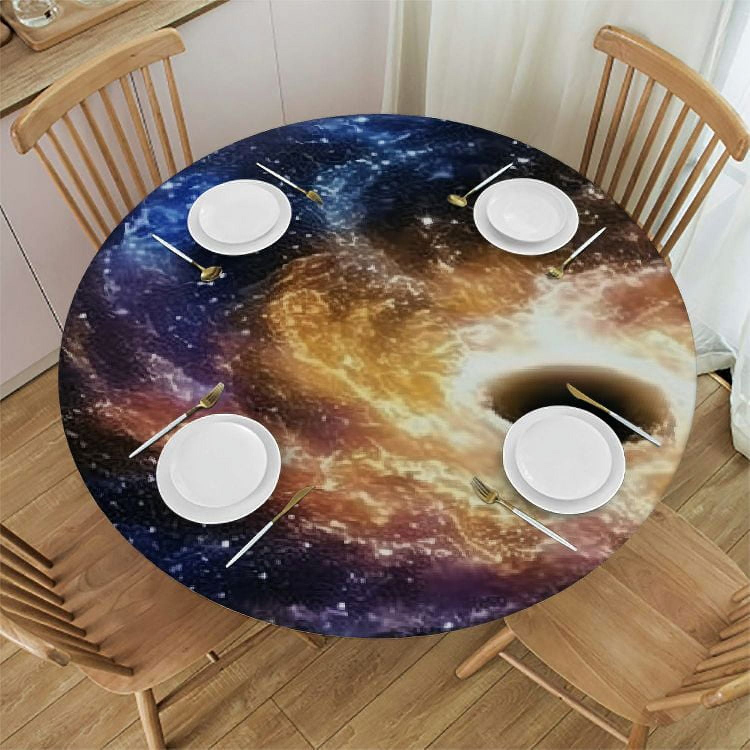 Galaxy Round tablecloth, Nebula Cloud with Cosmic Rays Sparks Celestial ...