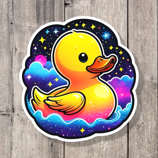Galaxy Rubber Ducky Vinyl Sticker Laptop Sticker Water Bottle Sticker ...