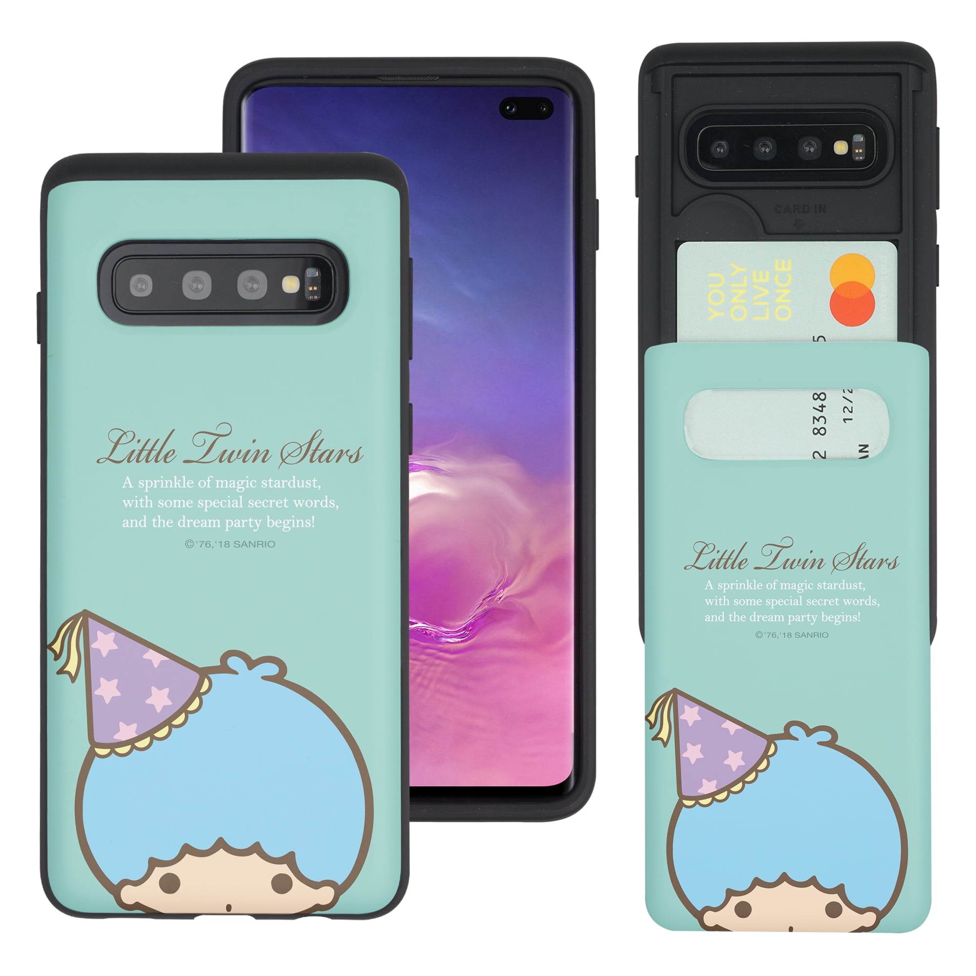 Galaxy S10 Case (6.1inch) Sanrio Slim Slider Card Slot Dual Layer Holder Bumper Cover - Half ...