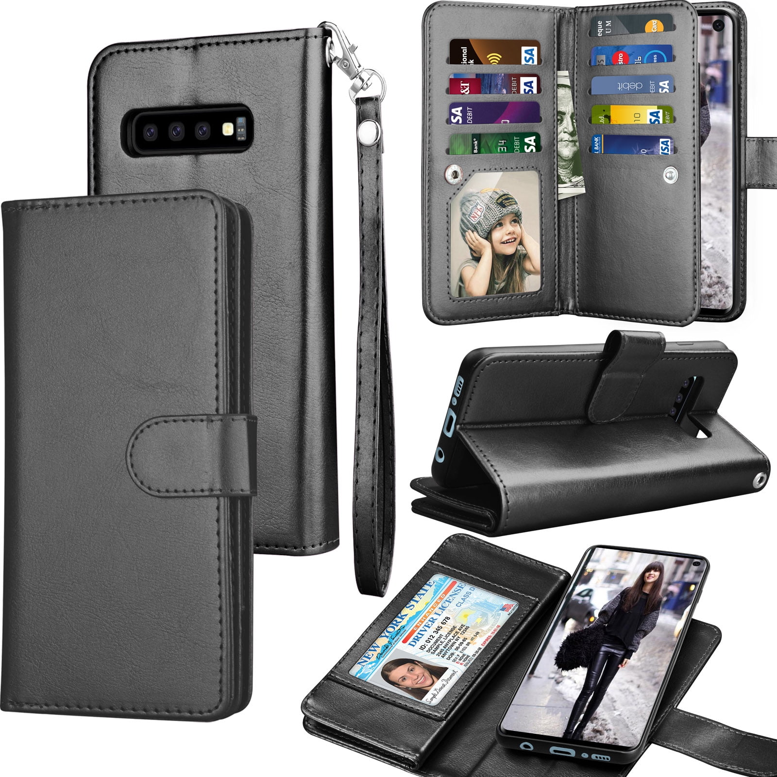 Galaxy S10 Plus Case, Samsung S10 Plus Wallet Case, S10+ PU Leather ...