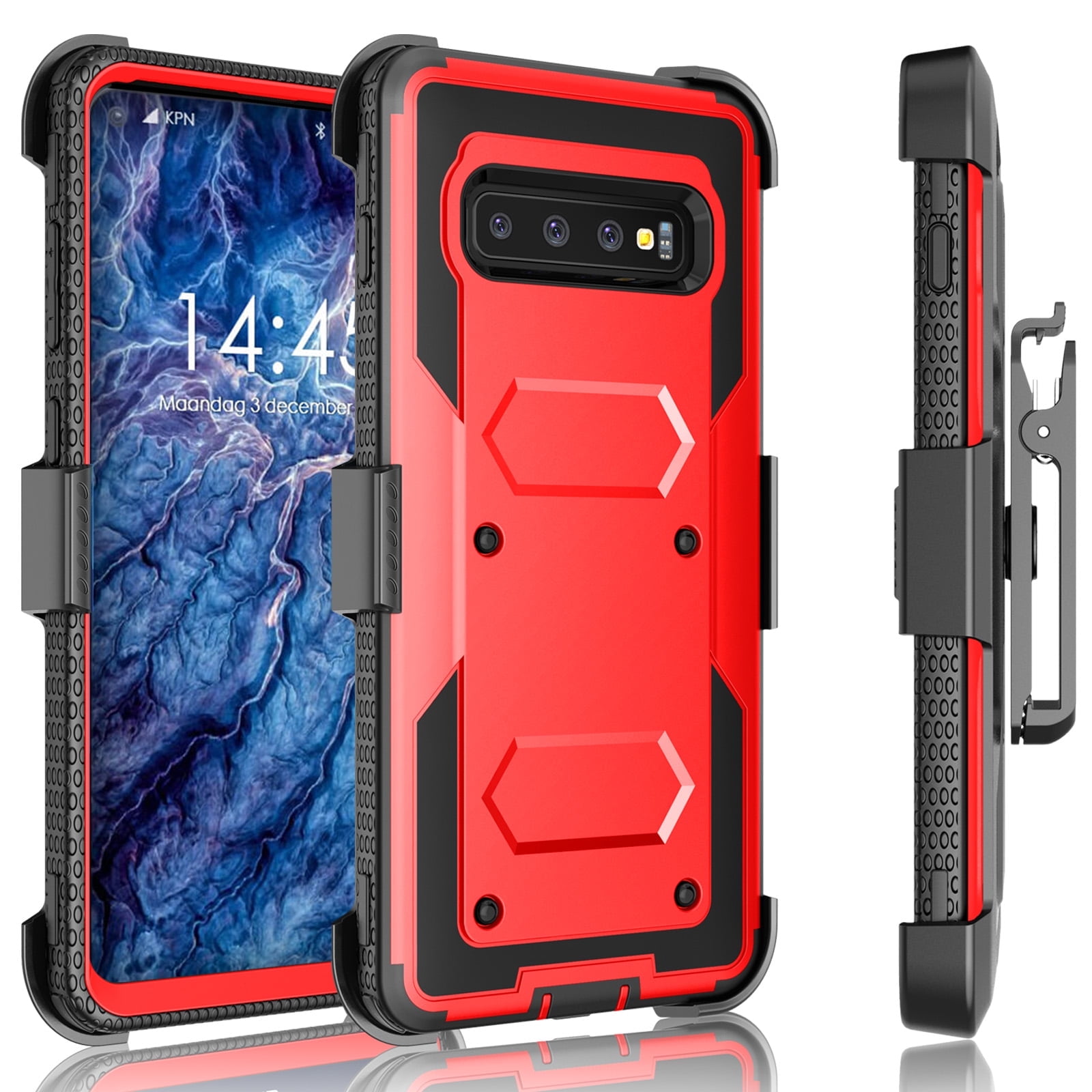 Galaxy S10 / S10 Plus / S10E Case, Samsung Galaxy S10 Holster Clip, [Tshell] Shock Absorbing ...