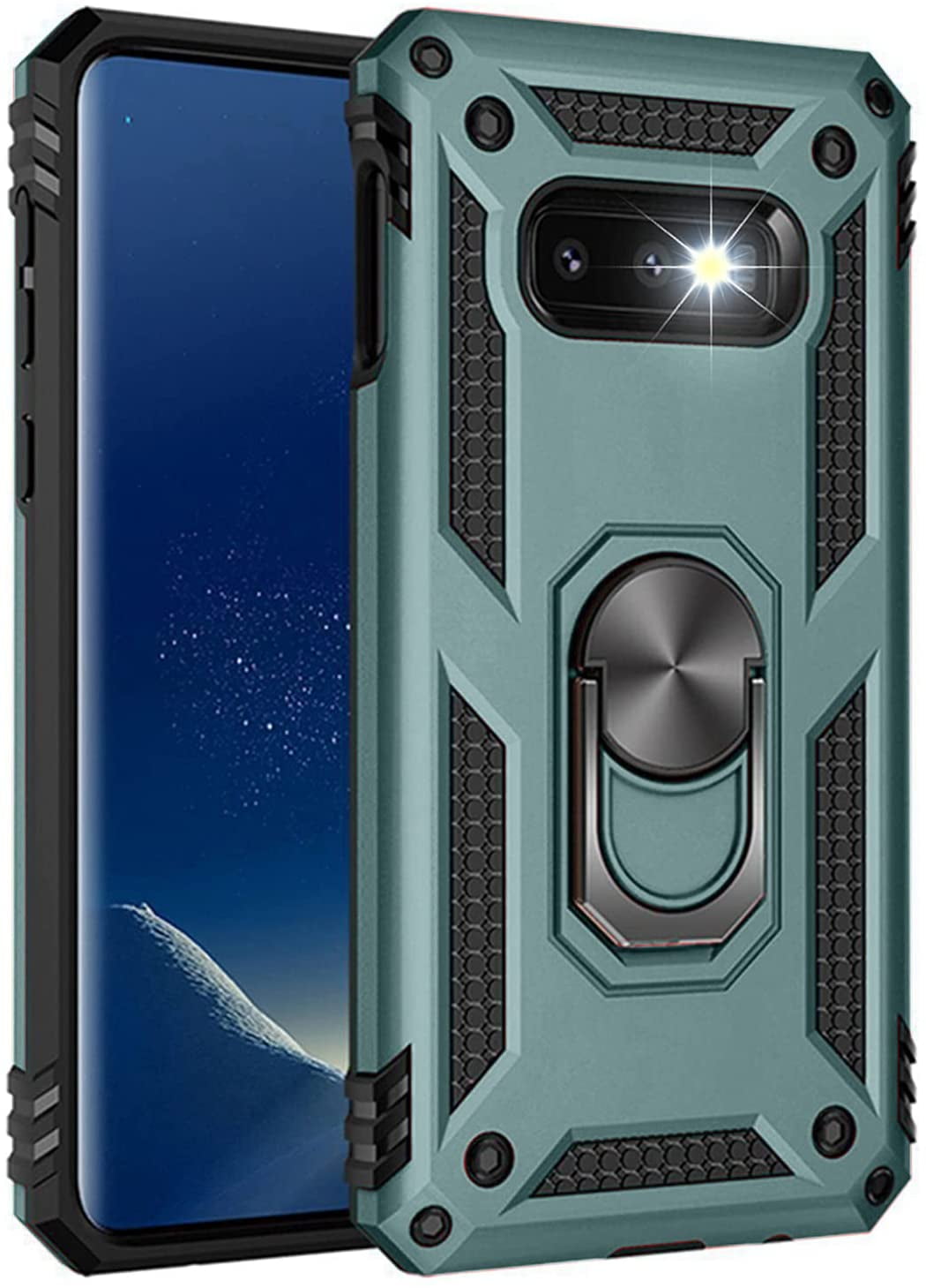 Galaxy S10e Case Kickstand Heavy Duty Armor Rugged Dual Layer Full Body ...