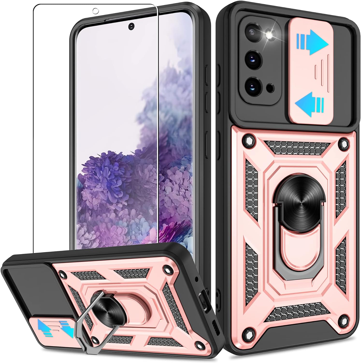 for Galaxy S20 Case with HD Screen Protector, Heavy Duty Shockproof ...