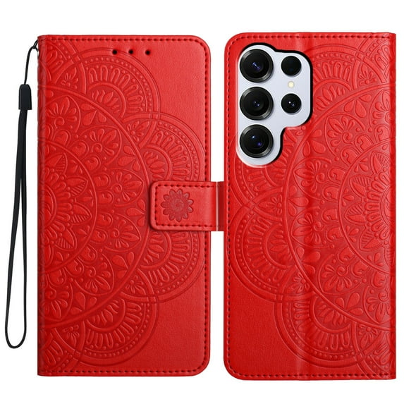 For Galaxy S20 Ultra Folio Wallet Case with Wrist Strap, Embossed ...