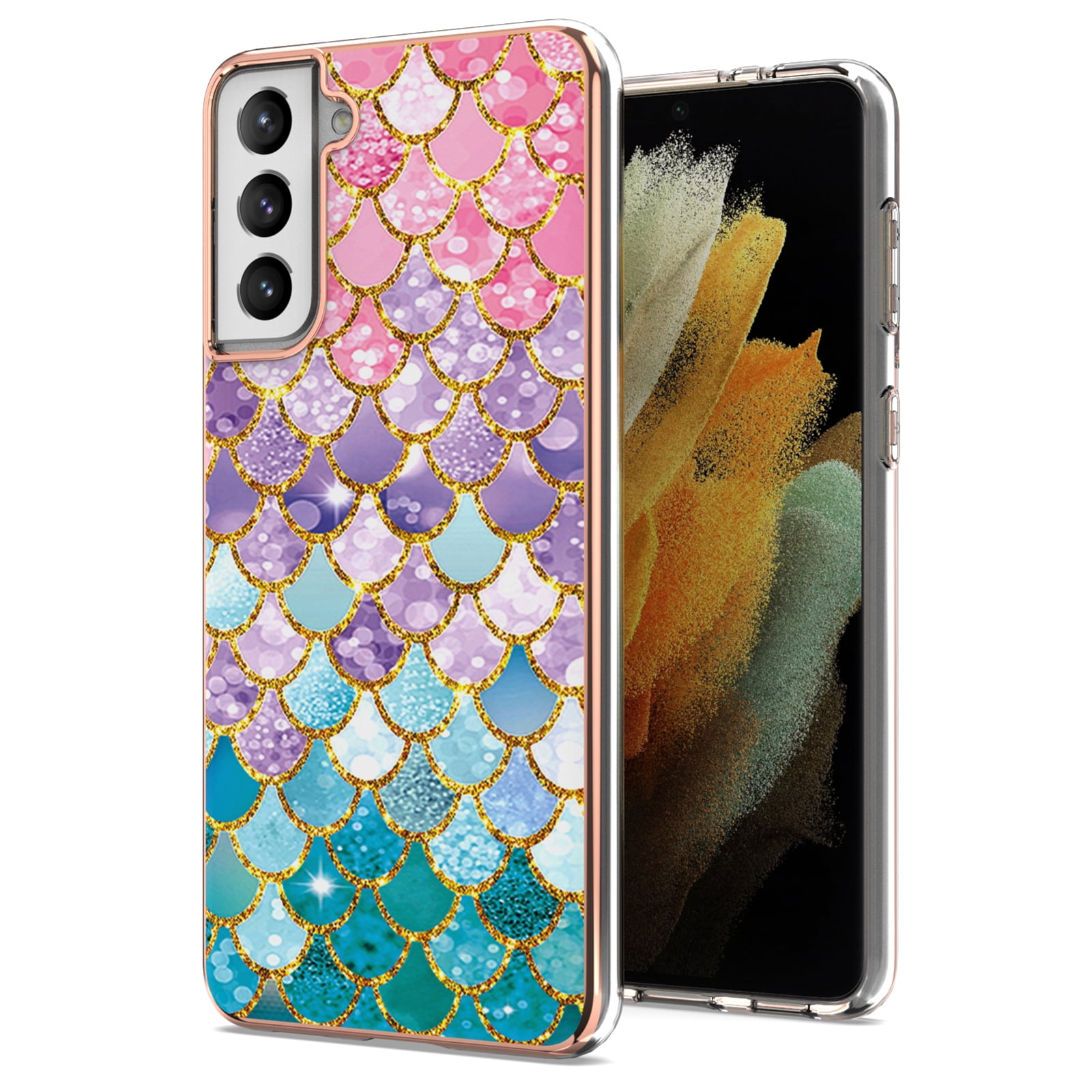 Galaxy S21 FE Case, TOPSHE Marble Flower Pattern Slim Lightweight ...