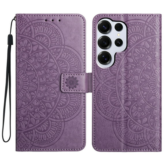 For Galaxy S21 FE Folio Wallet Case with Wrist Strap, Embossed ...