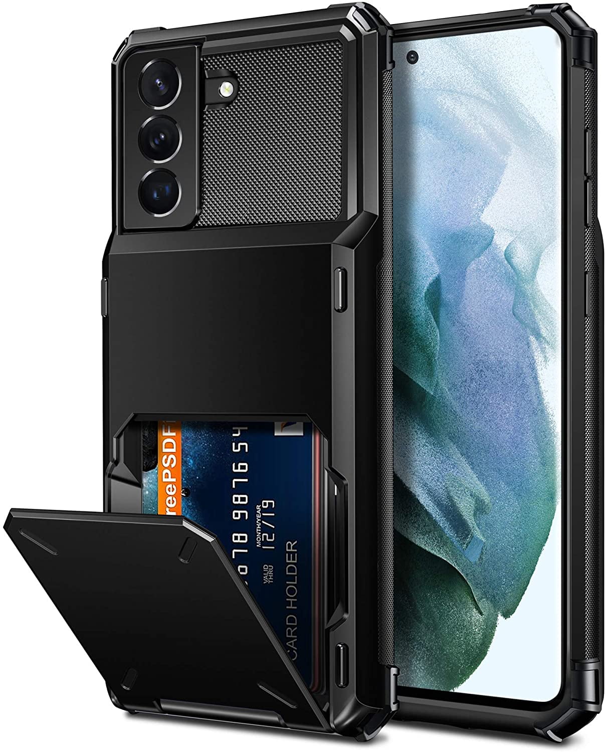 for Galaxy S21 Plus Case S21+ Wallet 4-Card Flip Cover Credit Card ...