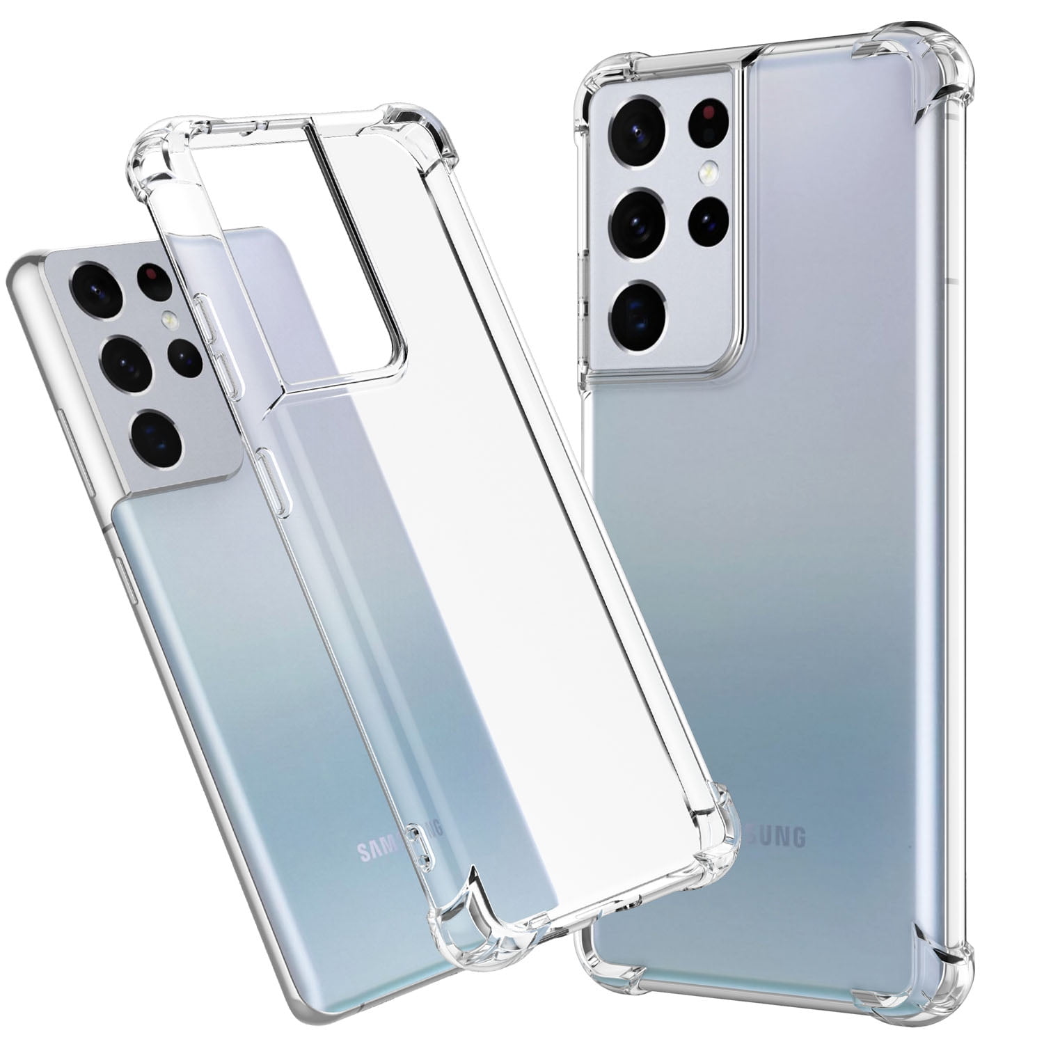 Galaxy S21 Ultra 5G Case, Takfox Crystal Clear Cover with Reinforced Corner Bumper Slim Flexible ...