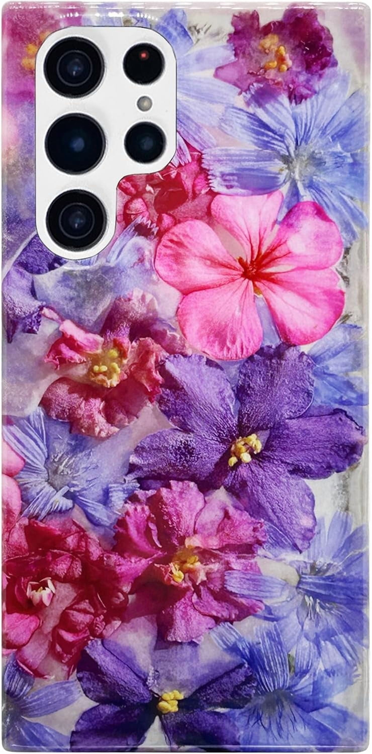 Galaxy S22 Ultra Case 5g 6.8",Slim Soft Flower in Ice Floral Case Cute ...
