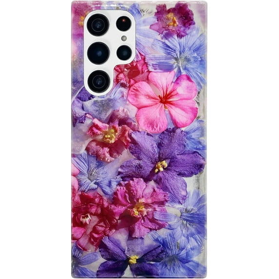 Galaxy S22 Ultra Case 5g 6.8",Slim Soft Flower in Ice Floral Case Cute ...