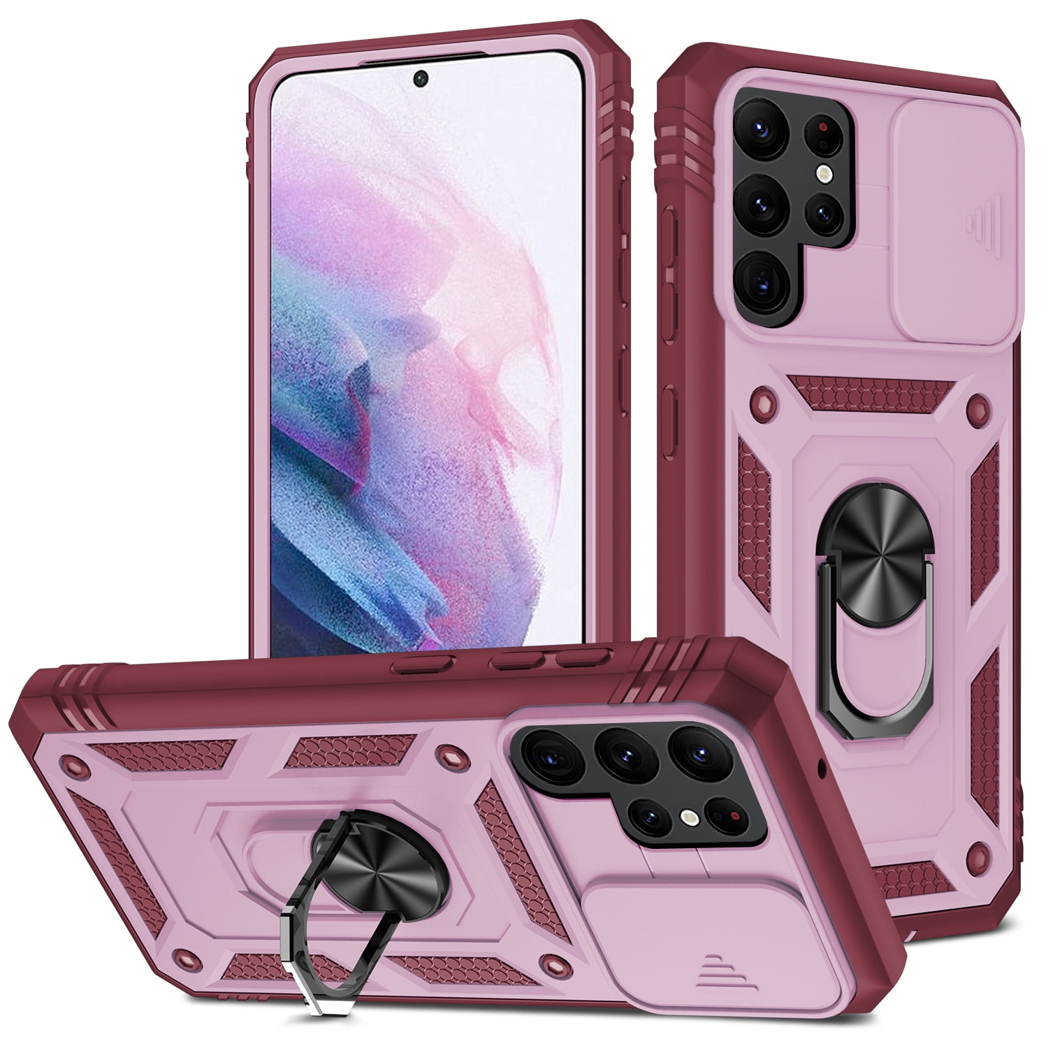 Galaxy S22 Ultra Case,Dteck Shockproof Rubber Slide Camera Lens ...