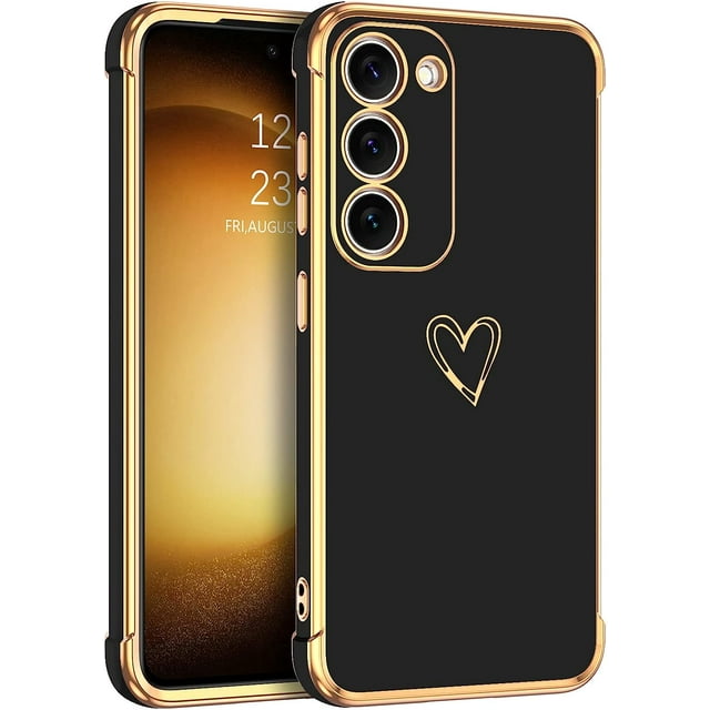 Galaxy S23 Case, Cute Heart Slim Fit, Shockproof TPU Bumper, Non-Slip ...