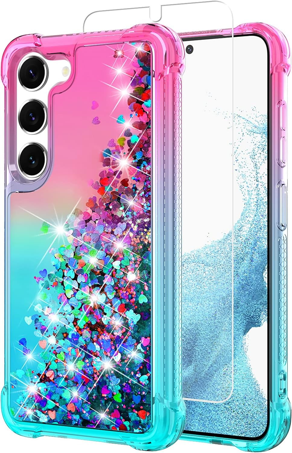 for Galaxy S23 Case,Samsung S23 Case,with HD Screen Protector,Gradient ...