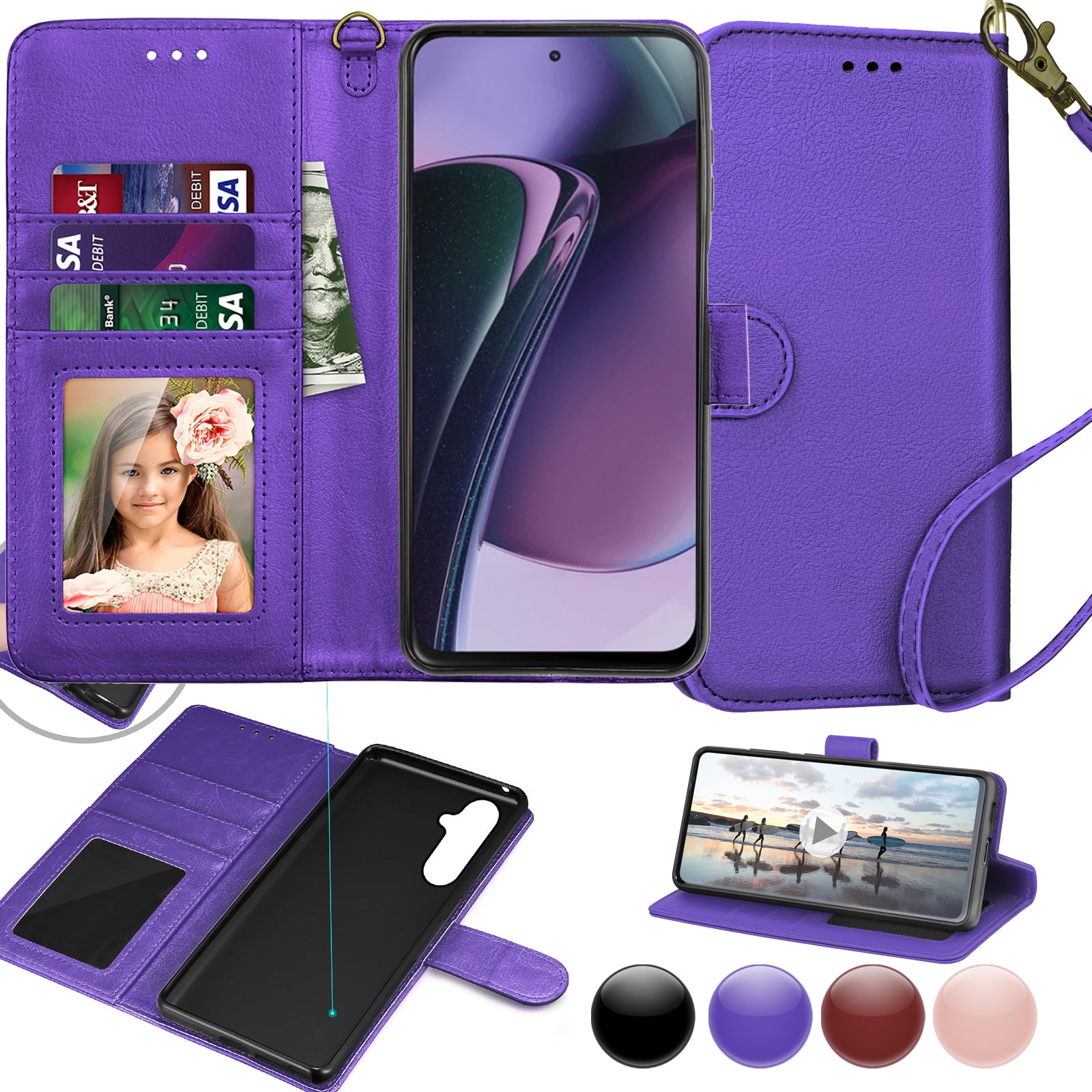 Galaxy S23 FE 5G Case, Samsung Galaxy S23 FE Wallet Case, Galaxy S23 FE 6.4" Leather Case, PU ...