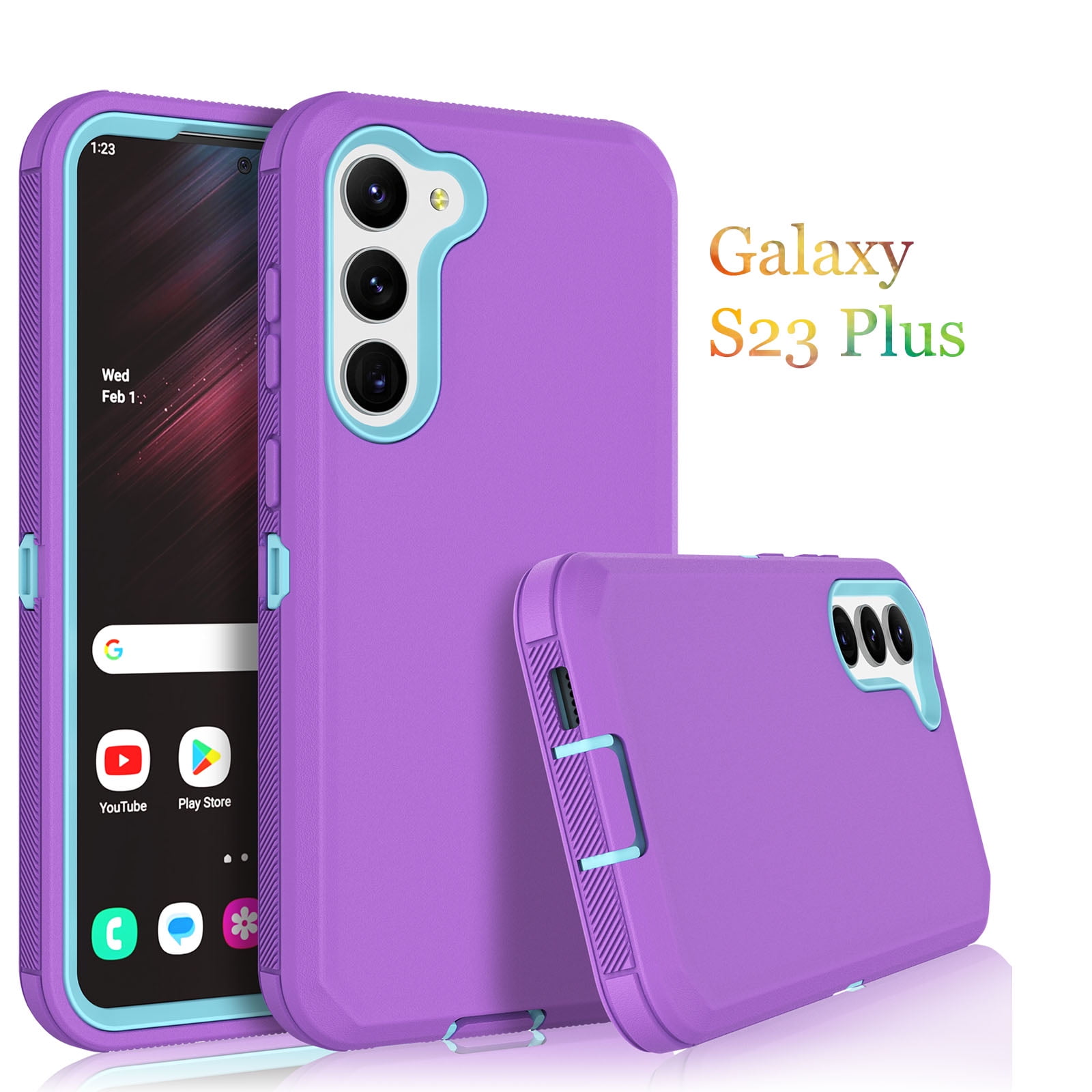 Galaxy S23 Plus 5G Cases, 3 in 1 Sturdy Phone Case for Samsung Galaxy ...