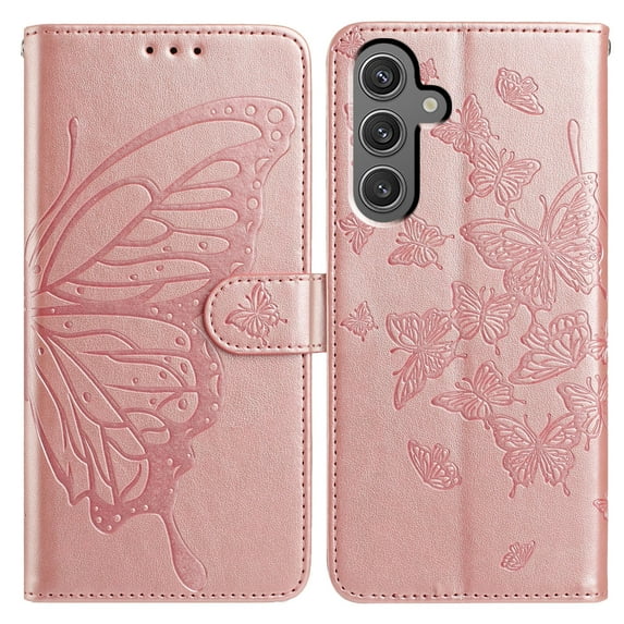 For Galaxy S23 Plus Folio Wallet Case with Wrist Strap, Embossed ...