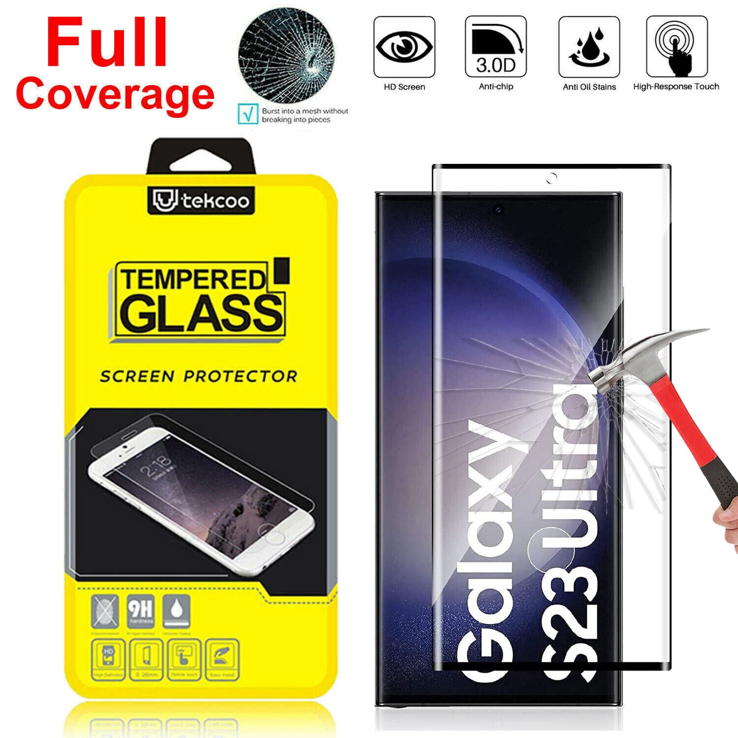 Galaxy S23 Ultra 5G, Takfox HD Tempered Glass, Anti-Scratch, Bubble ...