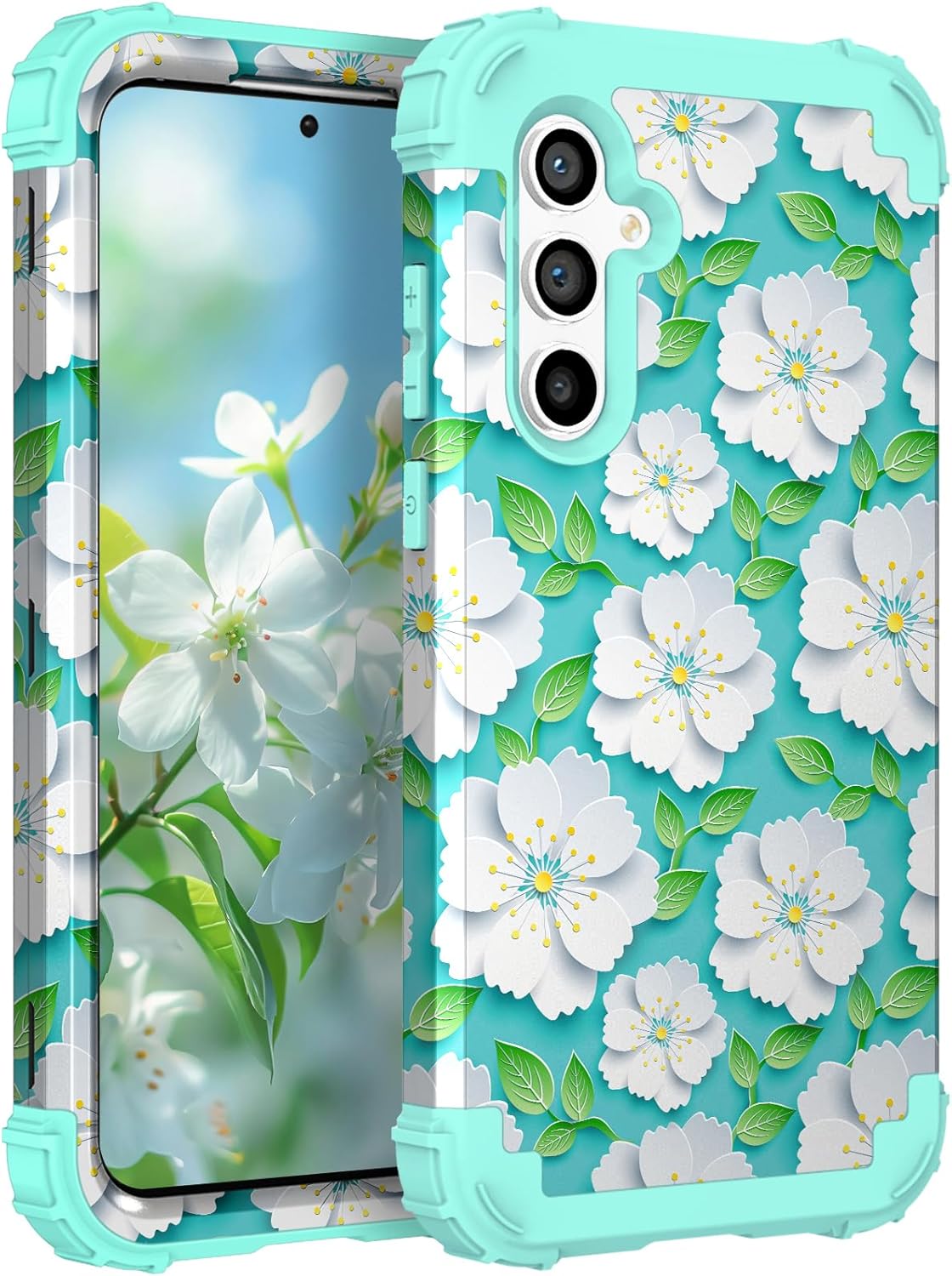 for Galaxy S24 FE Case, Heavy Duty Shockproof Protection Soft Silicone ...