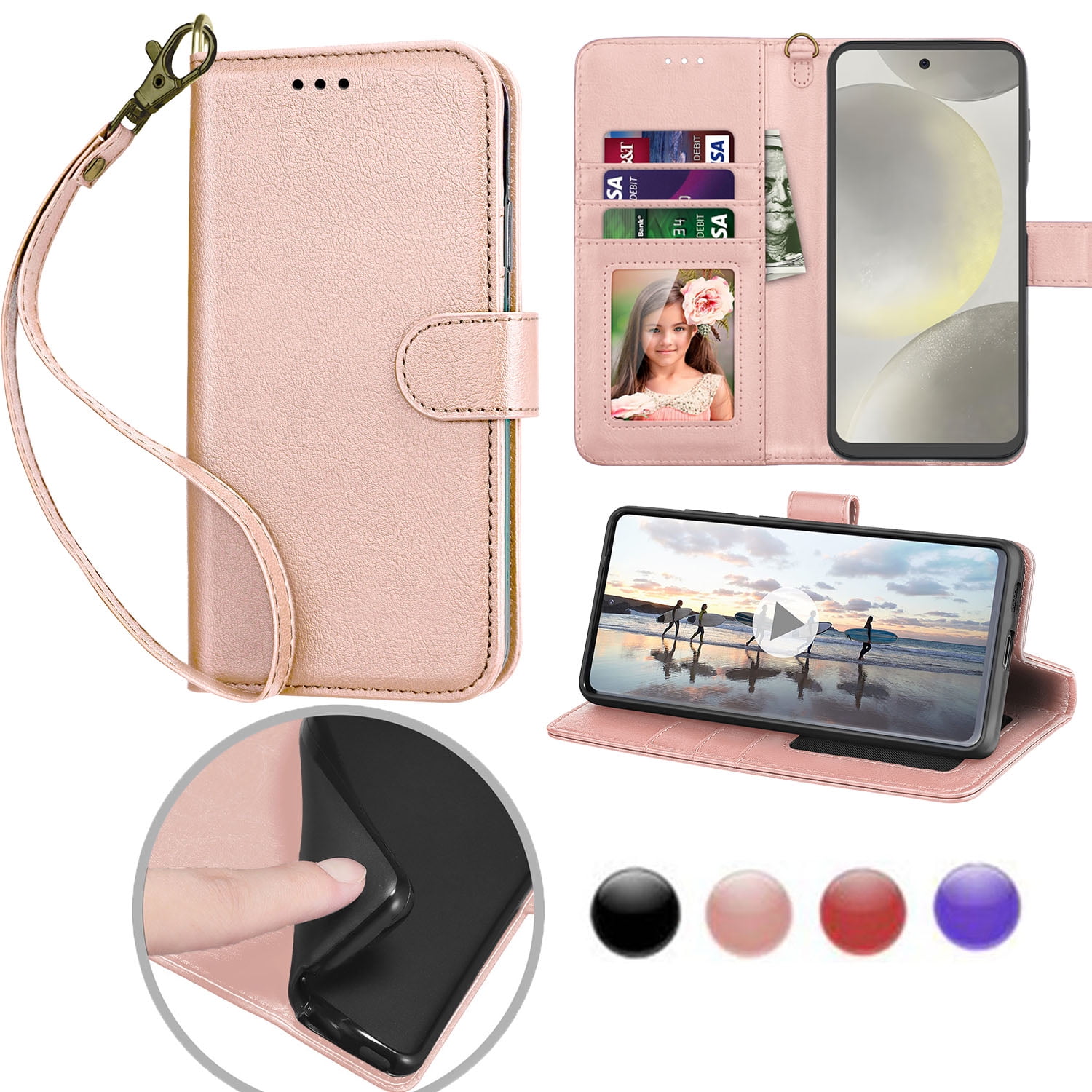 Galaxy S24 Plus Case, Samsung Galaxy S24 Plus Wallet Case, Galaxy S24 Plus Leather Case, Tekcoo ...