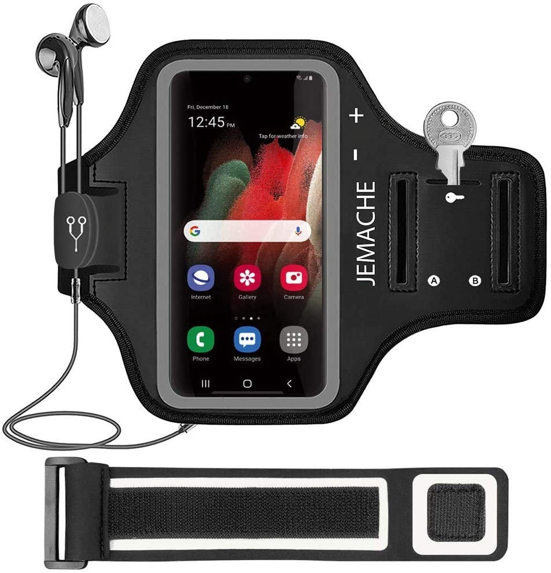 JEMACHE, Sports Running Armband, Galaxy S25 S24 Plus/FE, Black ...