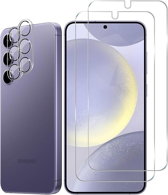 Galaxy S24 Tempered Glass Screen Protector + Camera Lens Protector [ 2 ...
