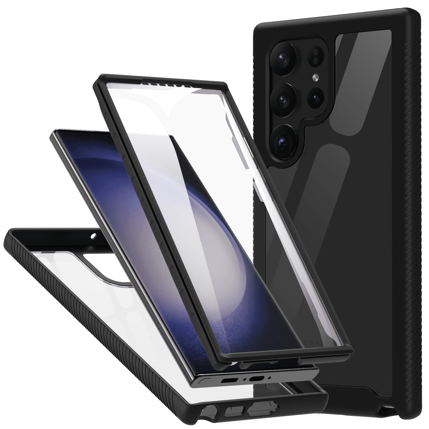 Galaxy S24 Ultra Case, CBUS Heavy-Duty Phone Case with Built-in Screen Protector for Samsung ...