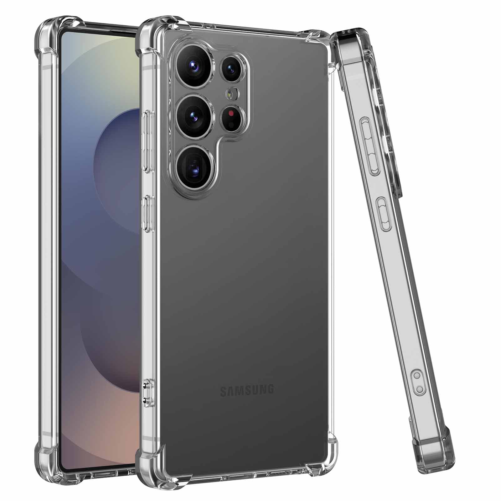 Galaxy S25,S25 Plus,S25 Ultra Case, Njjex Shockproof Rugged Full Protection Soft TPU Bumper ...