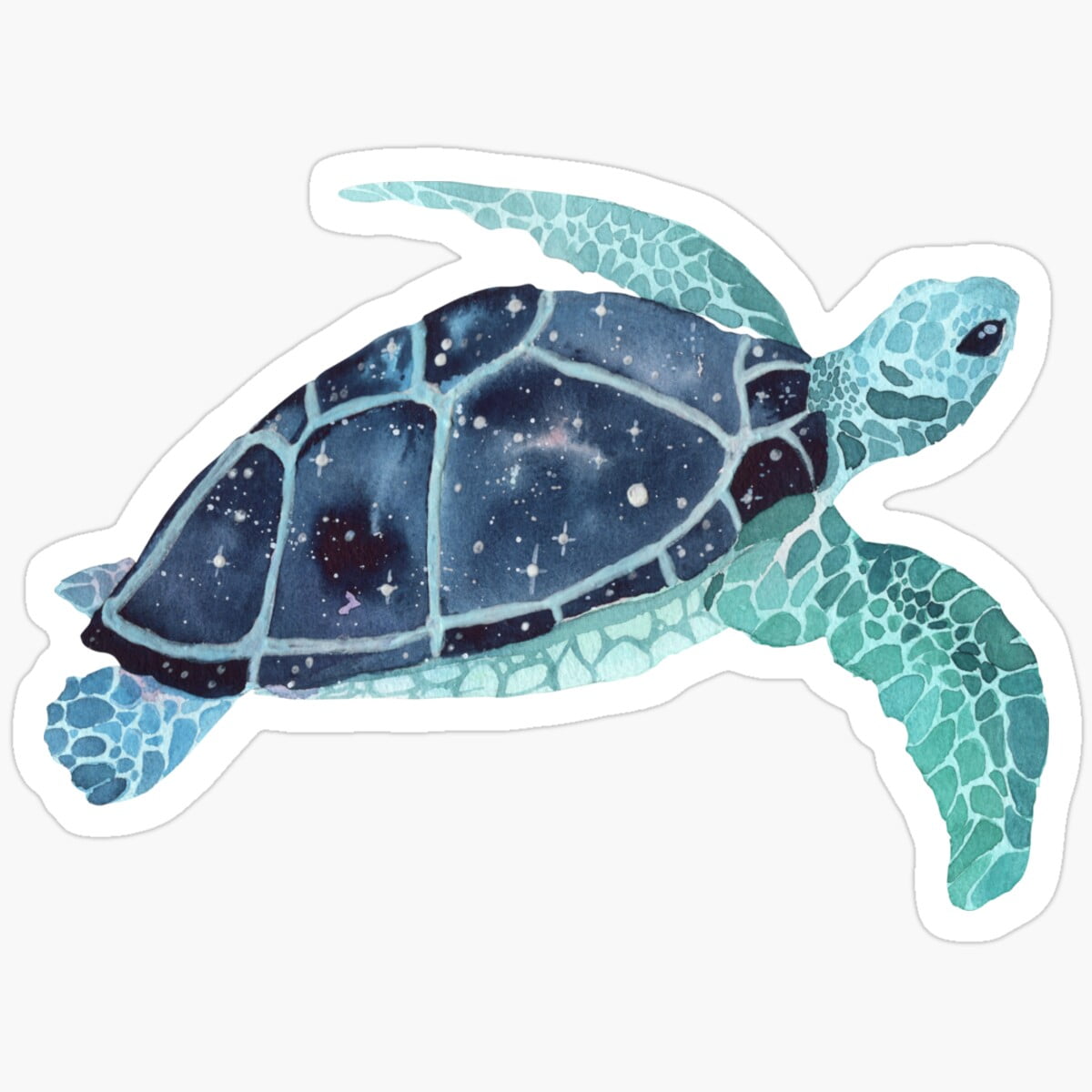 Galaxy Sea Turtle Sticker. Gift For You - Decorate Laptops, Water ...