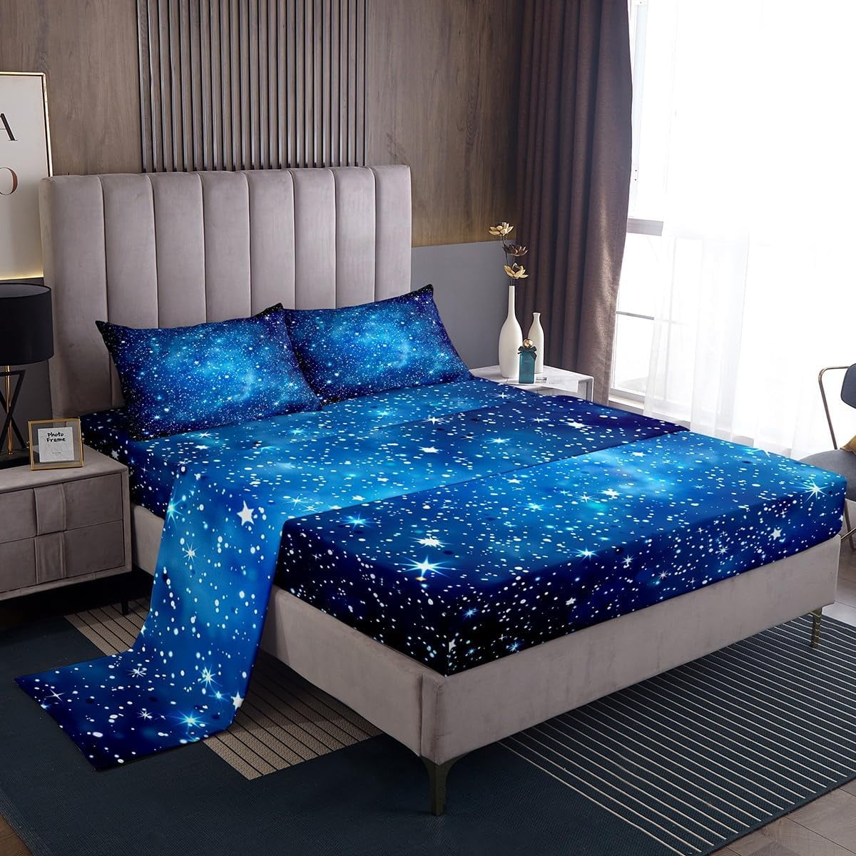 Galaxy Sheet Set Outer Space Sheets with Deep Pocket Fitted Sheet for ...