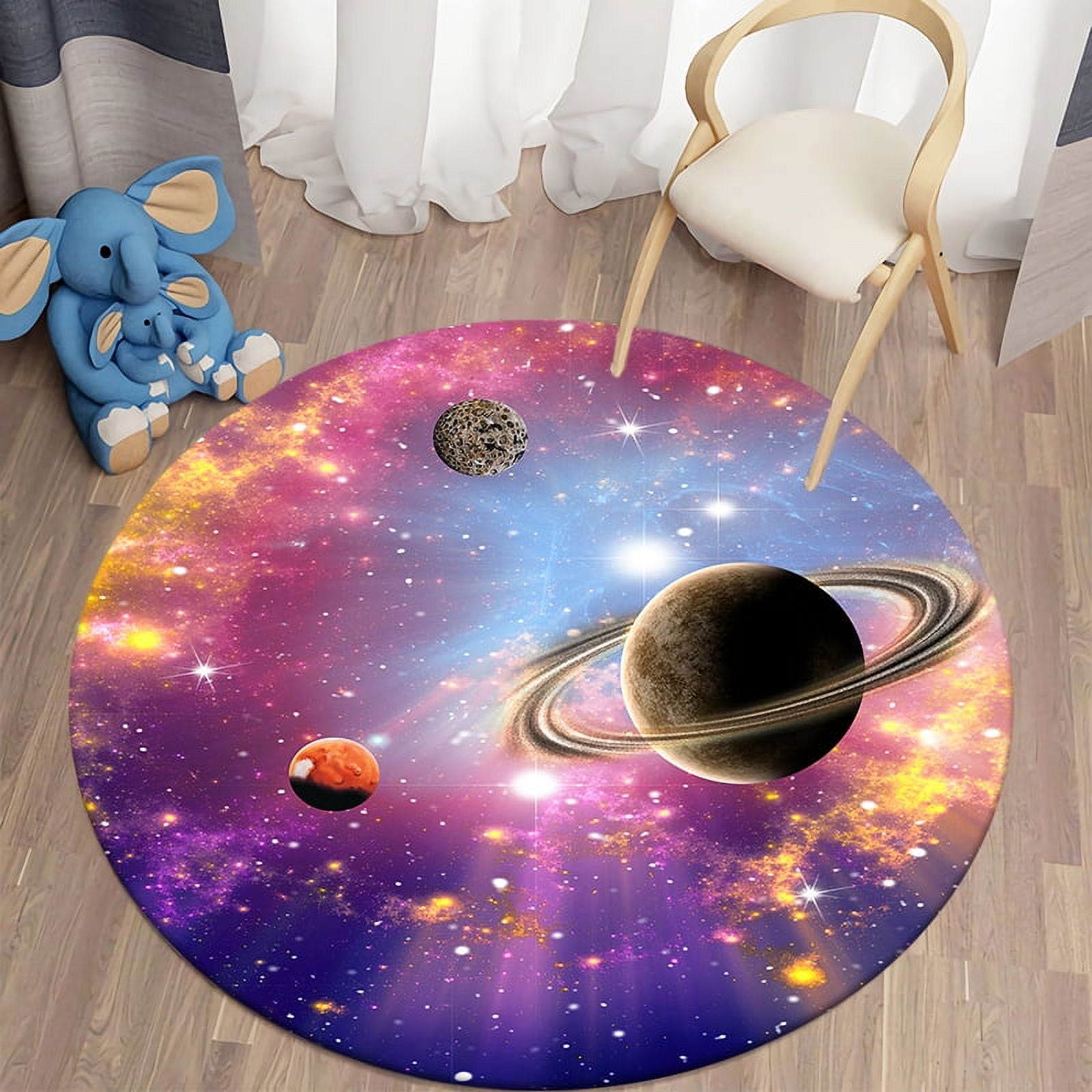 Galaxy Space 3D Printed Round Carpets for Living Room Floor Mat Area ...