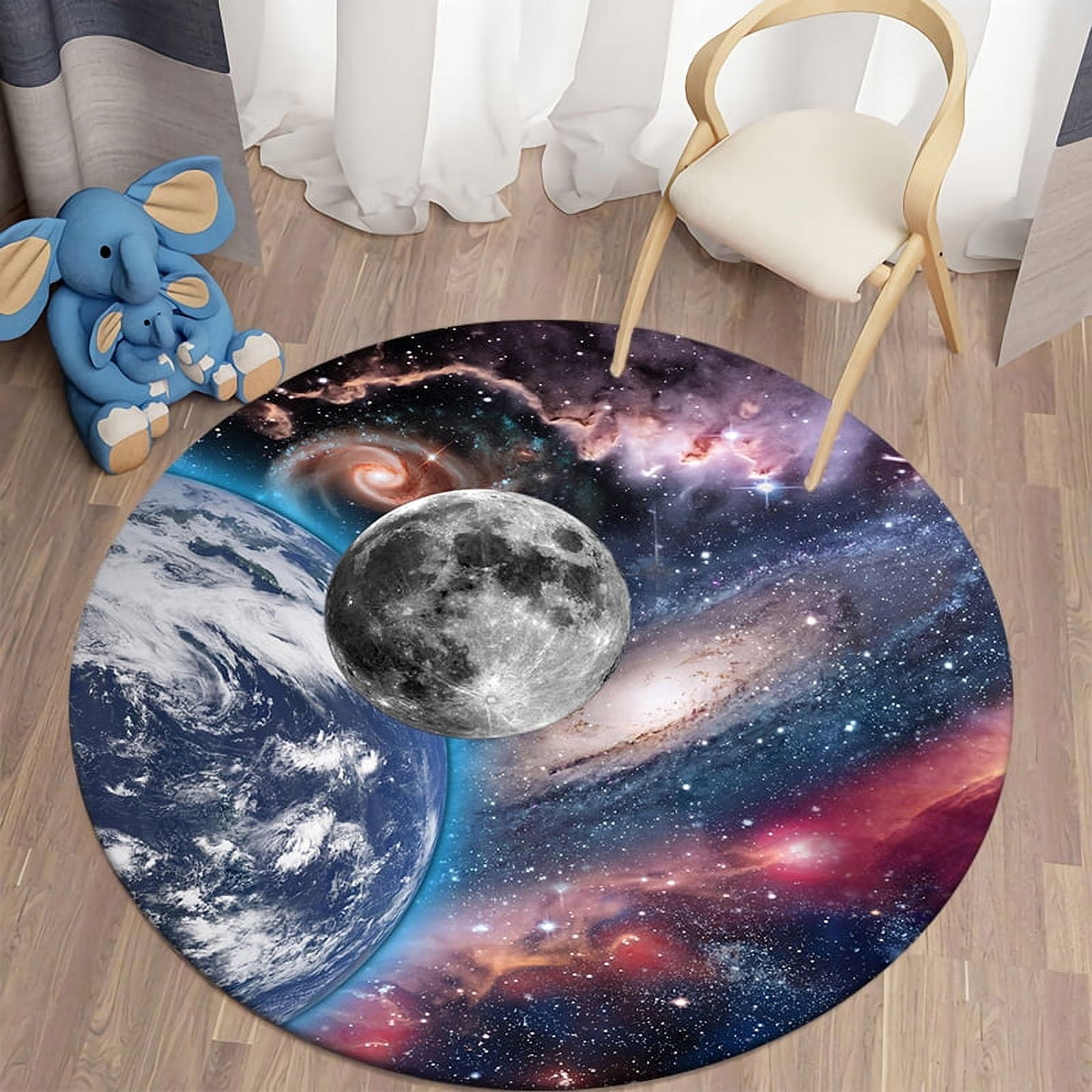 Galaxy Space 3D Printed Round Carpets for Living Room Floor Mat Area ...