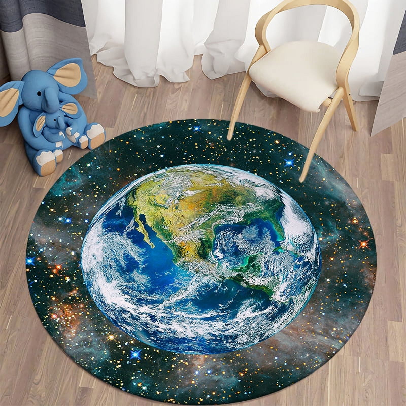 Galaxy Space 3D Printed Round Carpets for Living Room Floor Mat Area ...