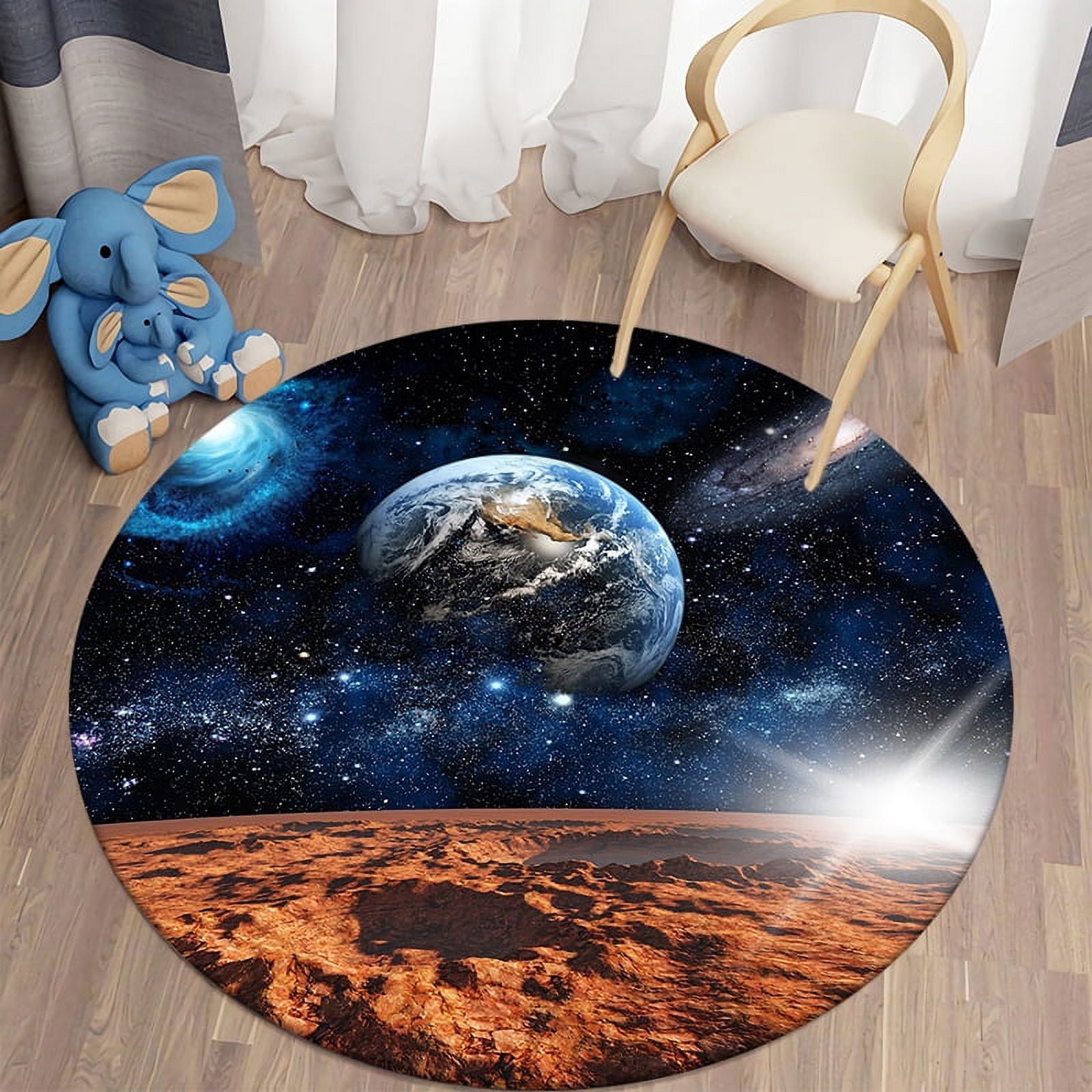 Galaxy Space 3D Printed Round Carpets for Living Room Floor Mat Area ...