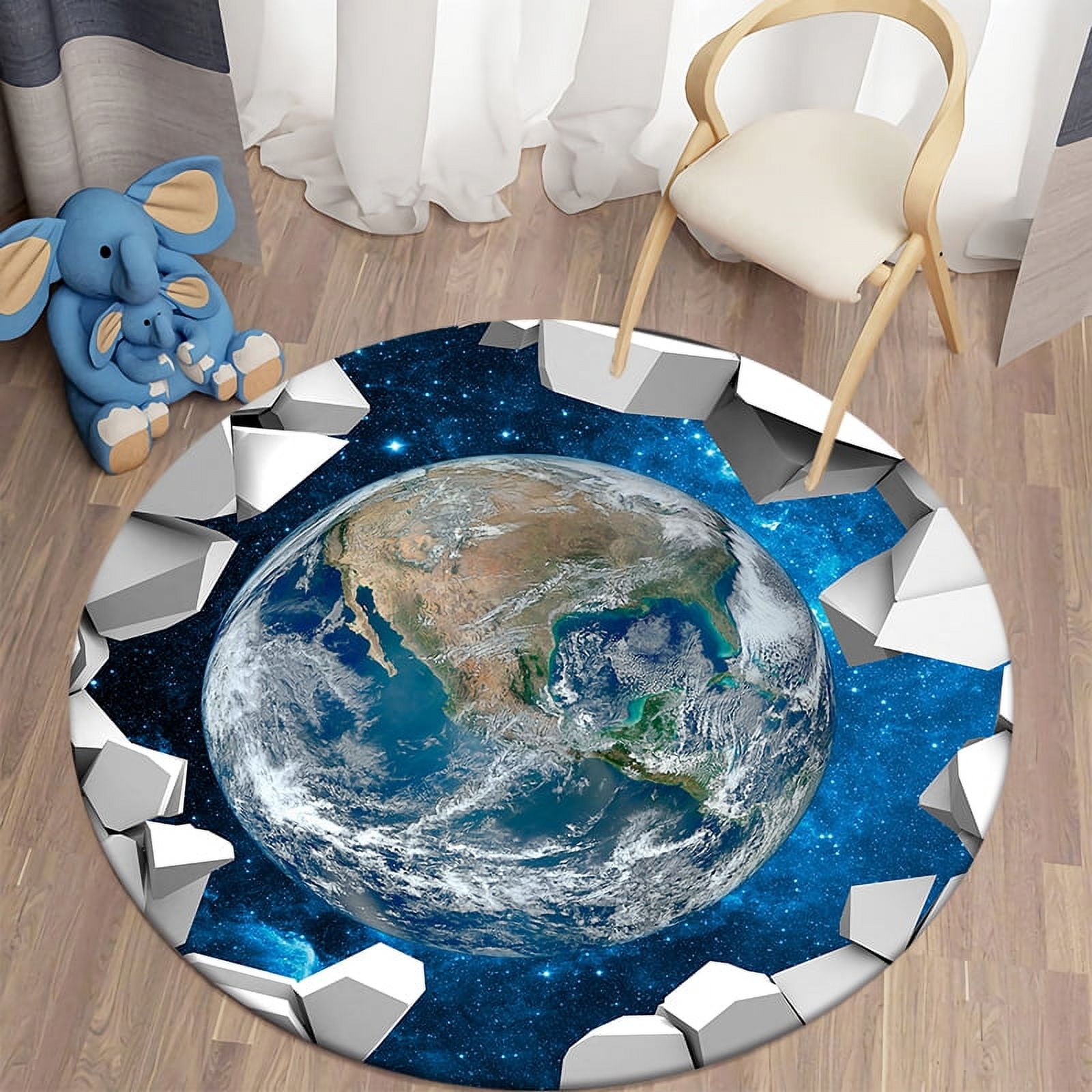 Galaxy Space 3D Printed Round Carpets for Living Room Floor Mat Area ...