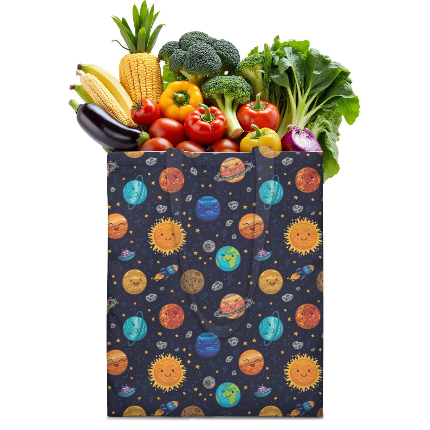 Galaxy Space Aesthetic Canvas Tote Bag – Reusable Celestial Shopping ...