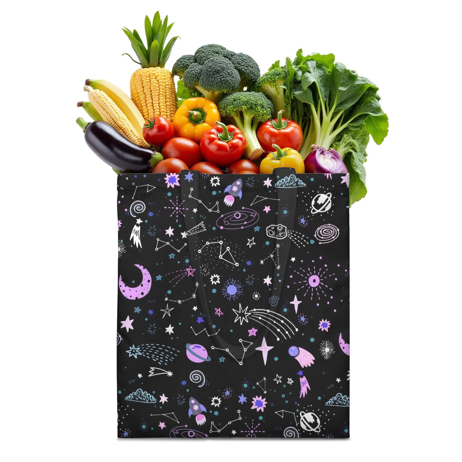Galaxy Space Aesthetic Canvas Tote Bag – Reusable Celestial Shopping ...