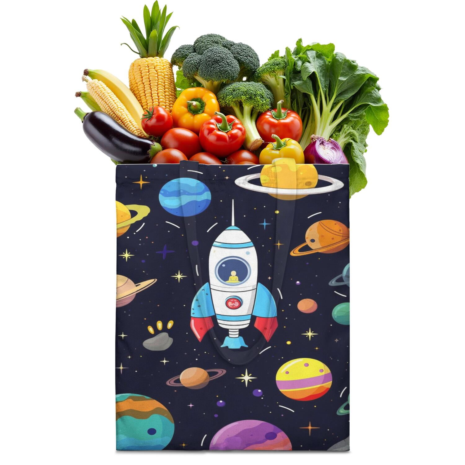 Galaxy Space Aesthetic Canvas Tote Bag – Reusable Celestial Shopping ...