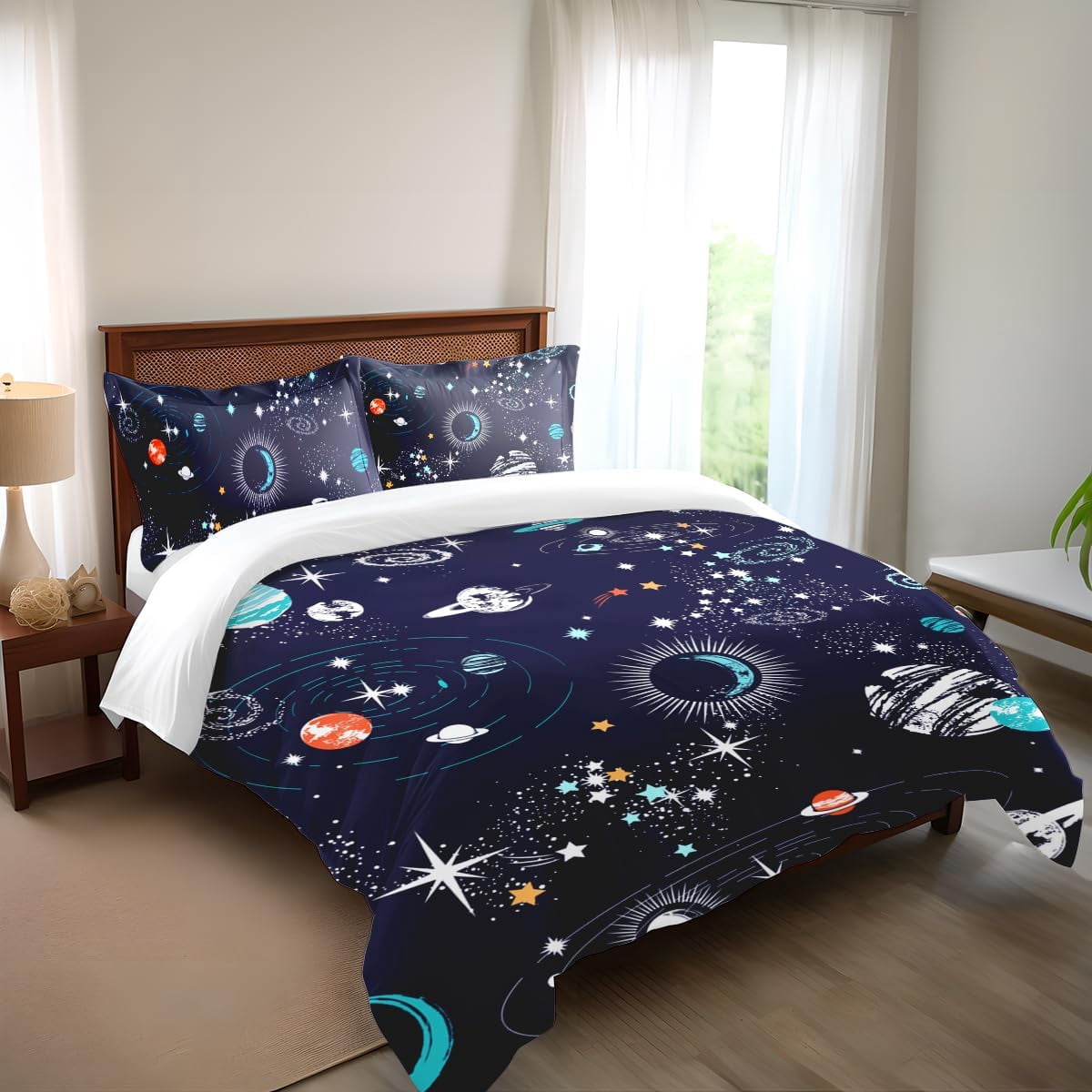 Galaxy Space Comforter Set Twin Size for Kids Teens Universe Adventure ...
