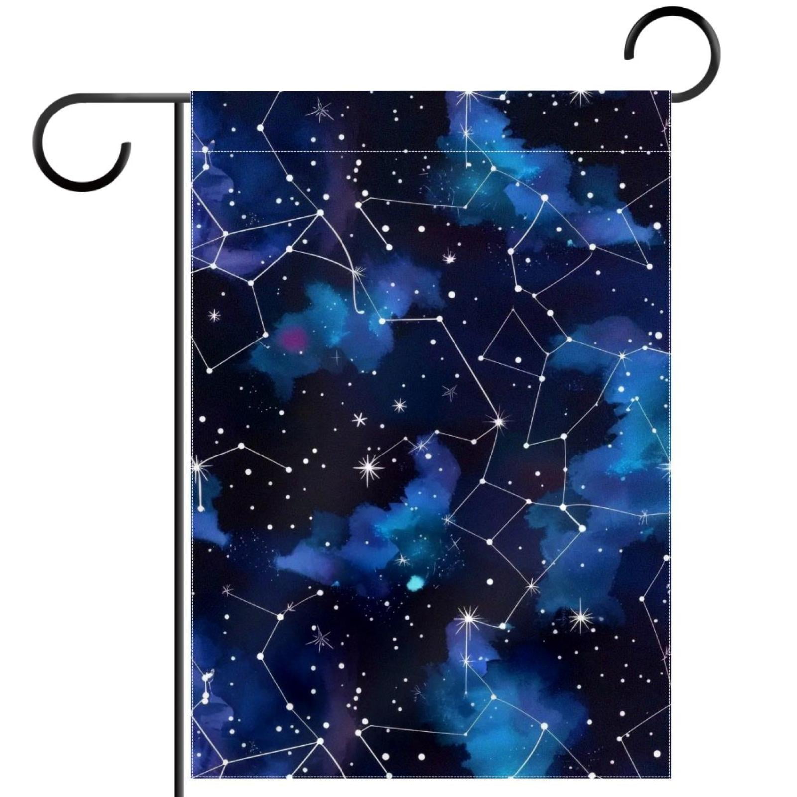 Galaxy Space Constellation Pattern Double Sided Garden Flag Decorative ...