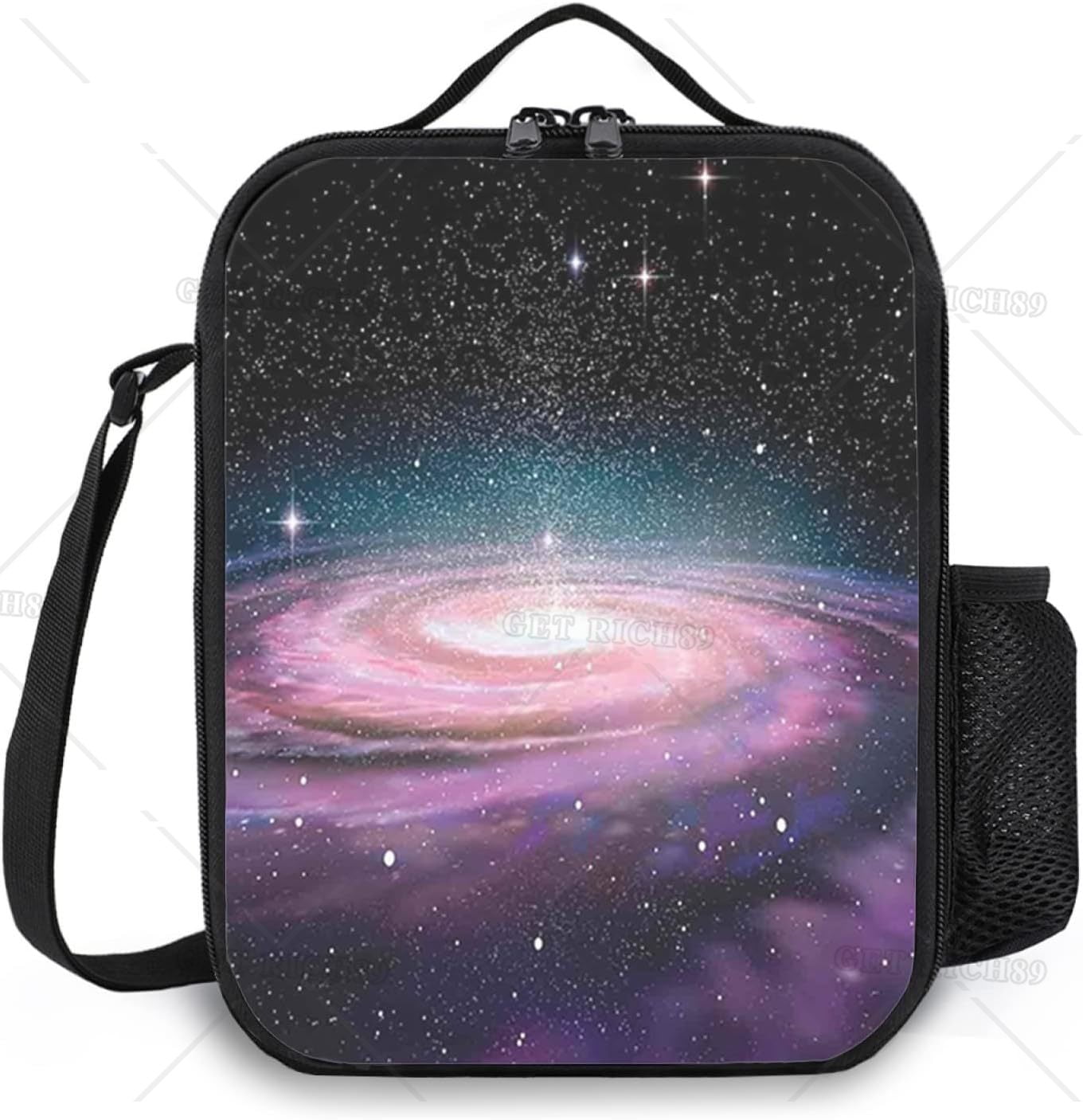 Galaxy Space Pink and Blue in Starry Night Sky Insulated Lunch Box with ...